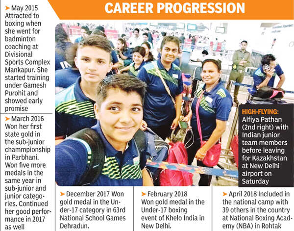 Alfiya Pathan: Nagpur's Alfiya becomes first Vidarbha boxer to be ...