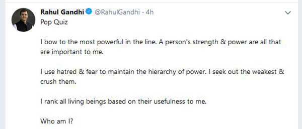 Rahul Gandhi posts 'pop quiz' to slam BJP over Swami Agnivesh assault ...