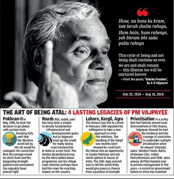 Vajpayee: PM, poet, statesman, gentleman: Atal Bihari Vajpayee passes ...