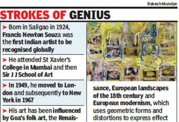 F N Souza: Works of celebrated Goan origin artist to be auctioned at ...