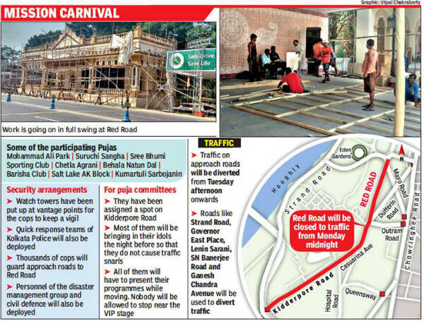 Kolkata shakes off Dashami blues, gets ready for Red Road show ...