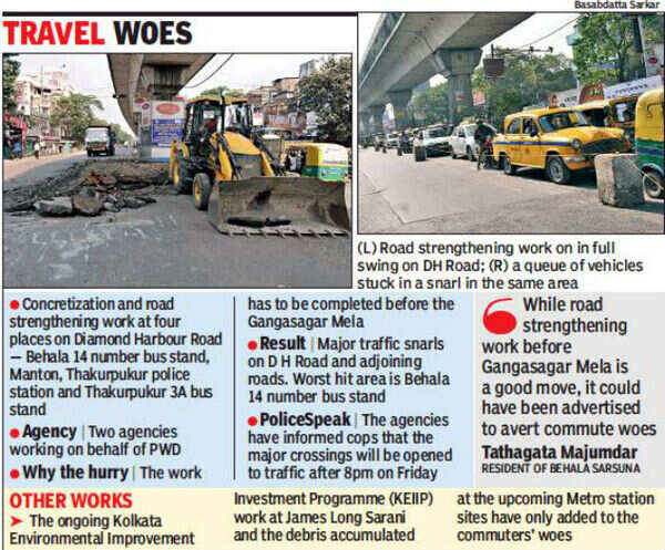 Road work turns Behala commute a nightmare during peak hours | Kolkata ...
