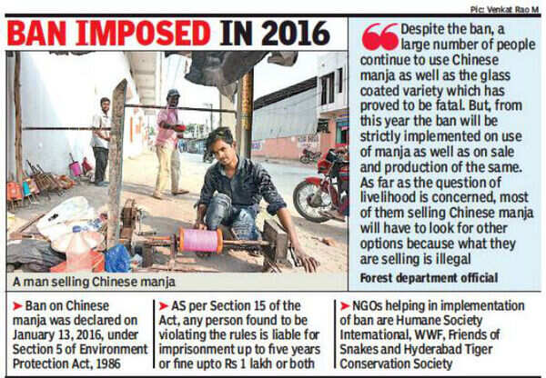 Despite nationwide ban, ‘killer’ Chinese manja sold in Hyderabad ...