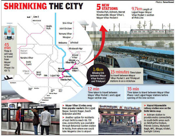 As Mayur Vihar inches closer to south, metro trip to IGI becomes ...