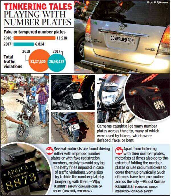 Licence to fake? Hyderabad rides on 13,000 tampered number plates ...