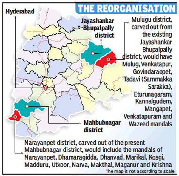 TRS govt creates 2 new districts | Hyderabad News - Times of India