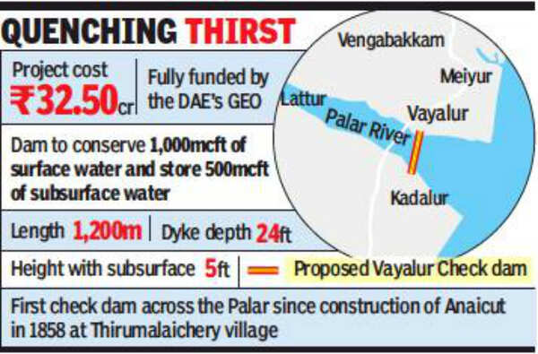 Rs 32 crore check dam to be built across Palar river in Vayalur ...