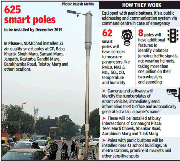 Delhi: Mind how you drive, smart poles are watching you | Delhi News ...