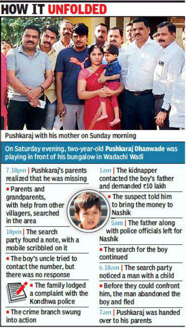 Pune: Boy rescued within 12 hours of abduction | Pune News - Times of India