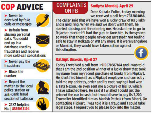 Identifying fraudulent calls, alert citizens knock on Kolkata police ...