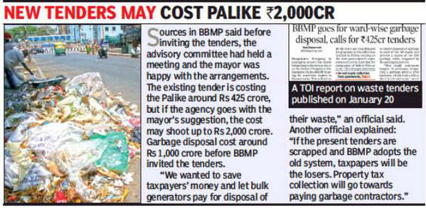 Mayor wants one tender for all types of waste, but BBMP not on board ...