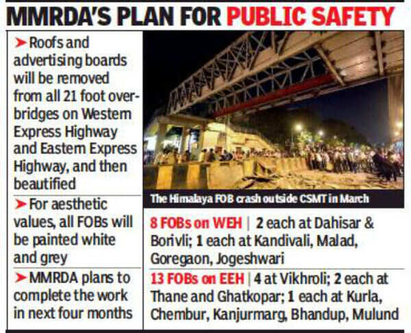 No roofs, no ads: 21 Mumbai FOBs on highways to lose weight | Mumbai ...