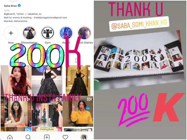 Bigg Boss 12 fame Saba Khan crosses 200k mark on Instagram; thanks ...