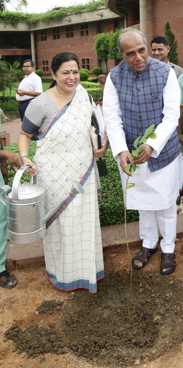 PM Modi participates in tree plantation drive | India News - Times of India