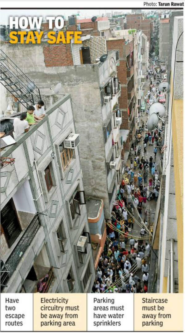 Delhi: Garage staircase helped fire spread upwards | Delhi News - Times ...