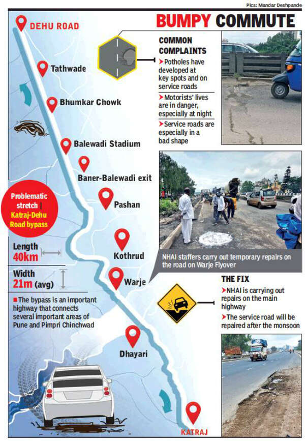 Potholes, loose gravel make for risky ride on Katraj-Dehu Road bypass ...