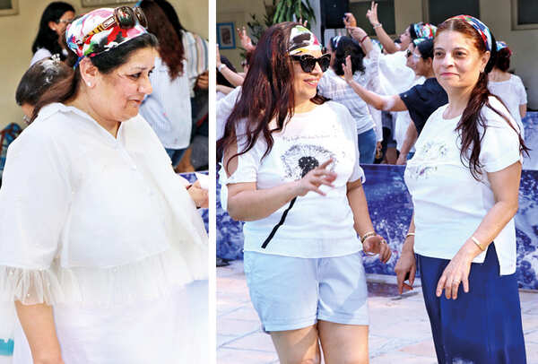 Having fun at the pool side... | Events Movie News - Times of India