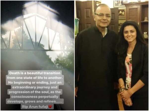 Actress Ridhi Dogra mourns uncle and former finance minister Arun ...