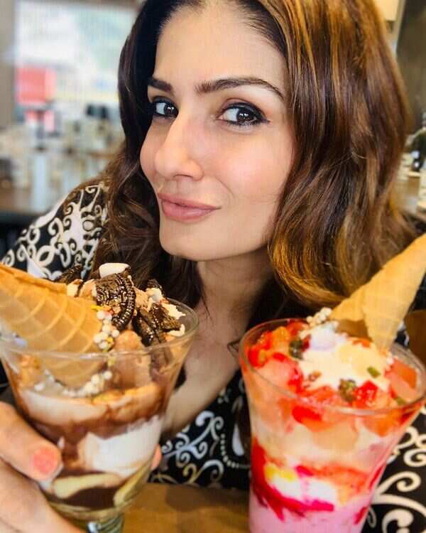 Raveena Tandon spoils herself with some delicious desserts | Hindi ...