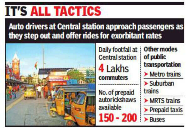 Autos fleece passengers at Chennai Central | Chennai News - Times of India