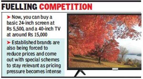 TV prices dip on entry of online-only brands - Times of India