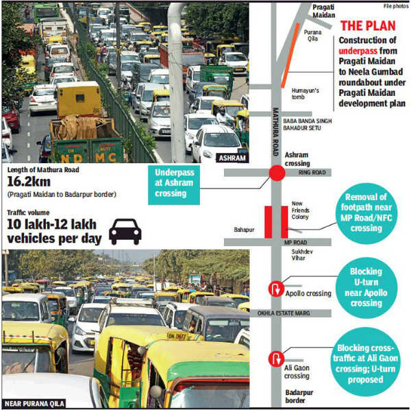 Plan to make 16km stretch of Mathura Road free of signals | Delhi News ...