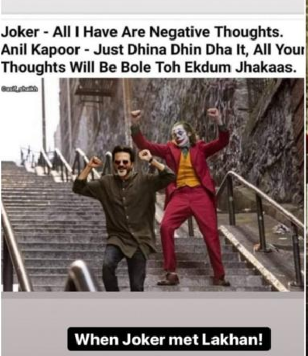 Anil Kapoor shares a meme where he meets Joaquin Phoenix’s Joker ...