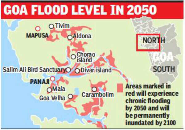Goa: Tiswadi, Bardez to lose major chunks to sea level rise by 2050 ...