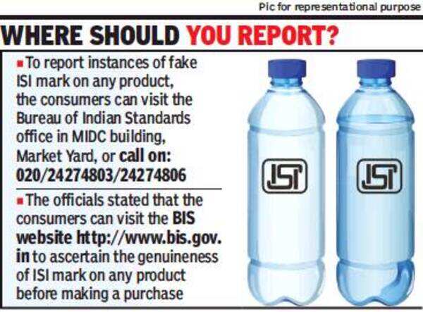 Dighi plant to face action for fake ISI mark on water jars | Pune News ...