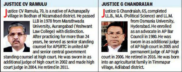 G Chandraiah new SHRC chief, CV Ramulu Telangana’s first Lok Ayukta ...