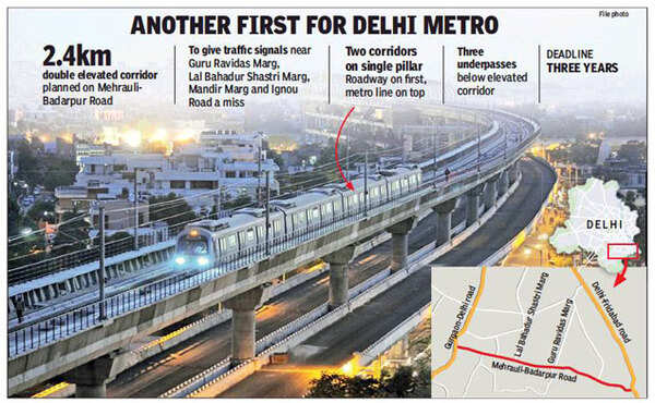 Cars below Delhi Metro: Work to begin on first double elevated stretch ...