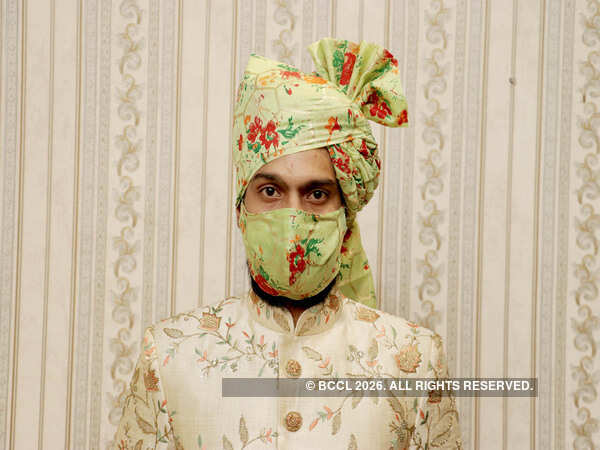 Safa with a matching mask: A must-have accessory for Rajasthani dulhas ...