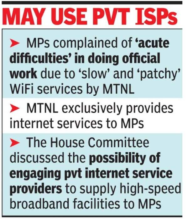 MPs fume at MTNL net service, seek private ISPs | India News - Times of ...