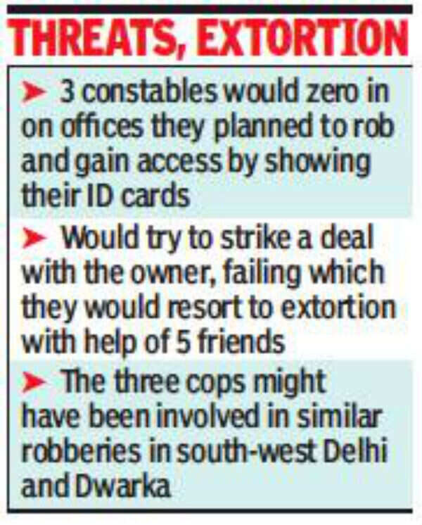 Three cops among eight held for robbery in Delhi | Delhi News - Times ...