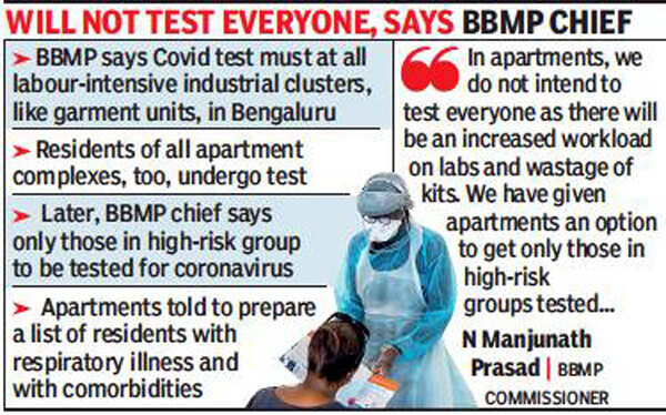 Bangalore News: Covid test must for high-risk groups in Bengaluru ...