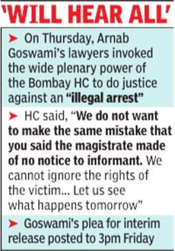 Arnab Goswami case: Make widow party to case: HC to Goswami | India News - Times of India