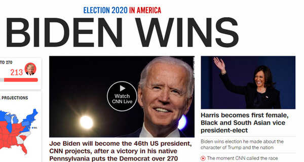 How US media covered Joe Biden's victory - Times of India