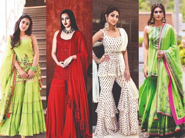 This festive season, swirl in your shararas - Times of India