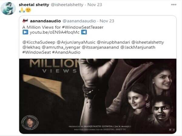 ‘Window Seat’ teaser joins the millionaire club | Kannada Movie News ...