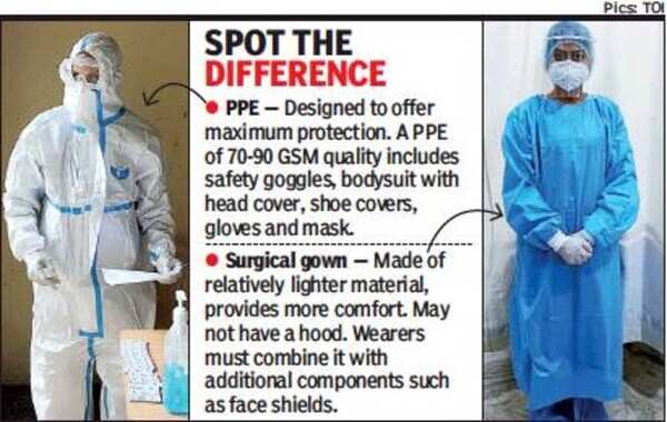 Teams at private hospitals swap PPE kits for lighter surgical gowns ...