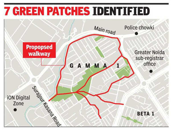 Greater Noida: Gamma 1 to get 5km walking track | Noida News - Times of ...