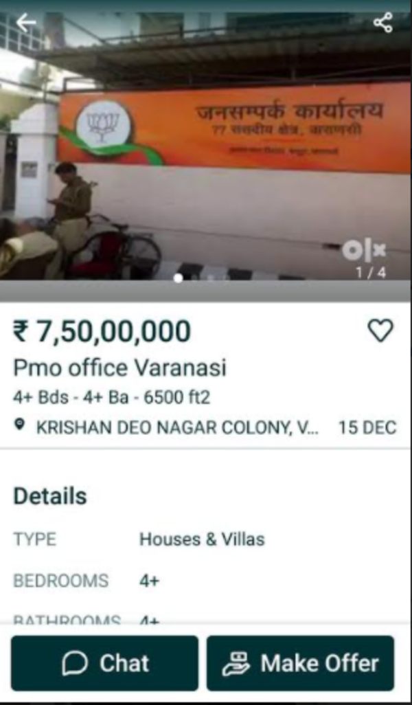 PM Modi's Varanasi office listed on OLX for 'sale'; 4 arrested ...