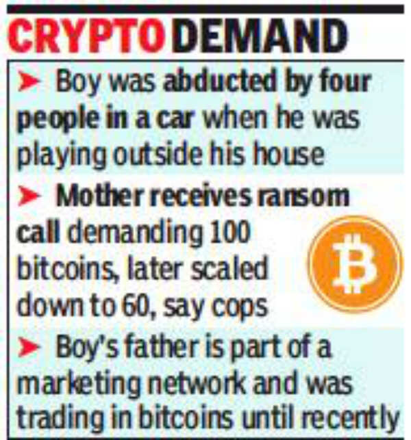 Boy, eight, kidnapped for Rs 10 crore bitcoin ransom from Dakshina ...