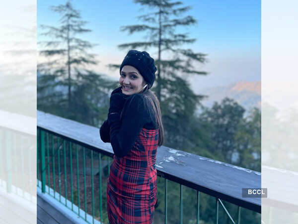 Kritika Sharma is loving her maiden trip to the mountains - Times of India