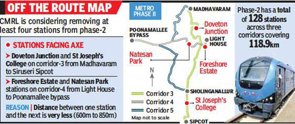 CMRL looks to scrap four stations from phase-2 | Chennai News - Times ...