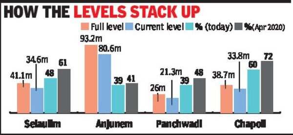 As summer sizzles, water levels at Anjunem, Selaulim under 50% | Goa ...