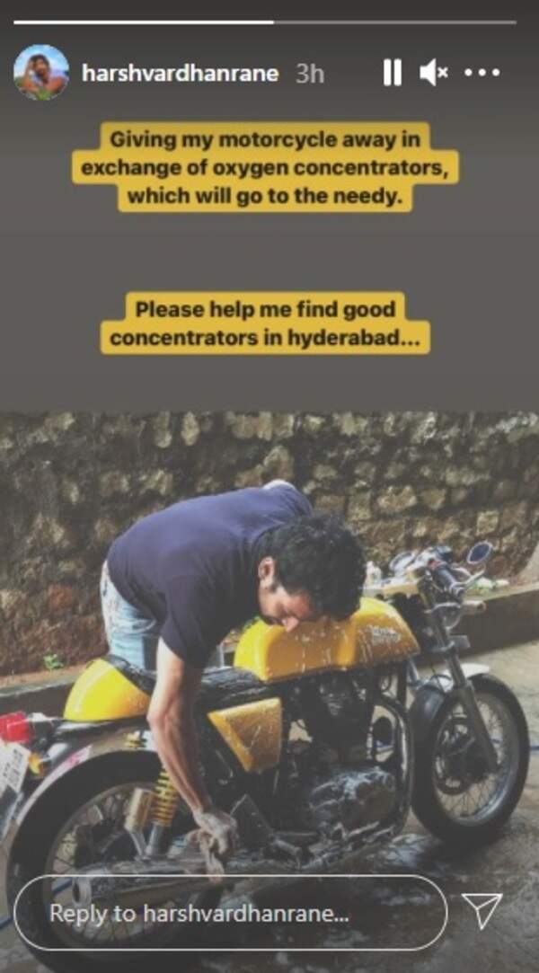 Actor Harshvardhan Rane to give away his bike in exchange for oxygen ...