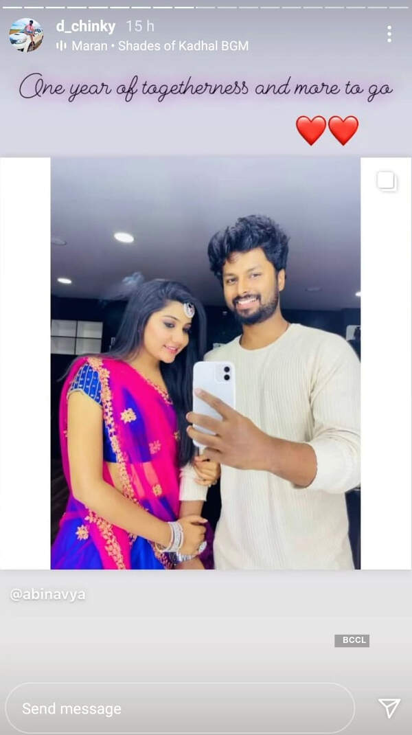 Abi Navya and Deepak Kumar celebrate one year of togetherness - Times ...