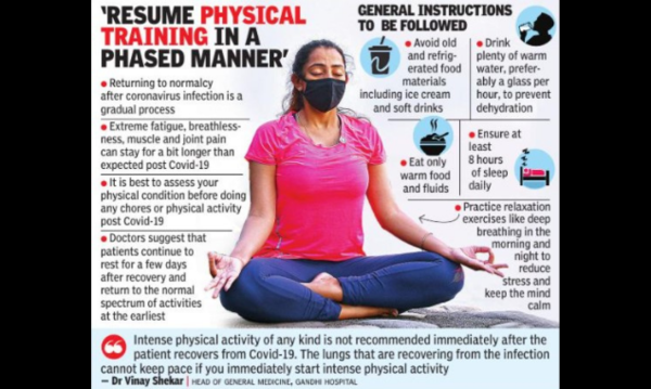 No workout for three months for Covid recovered patients: health ...