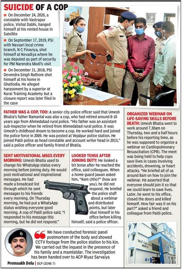 Ahmedabad: Cop shoots self dead at Paldi police station | Ahmedabad ...